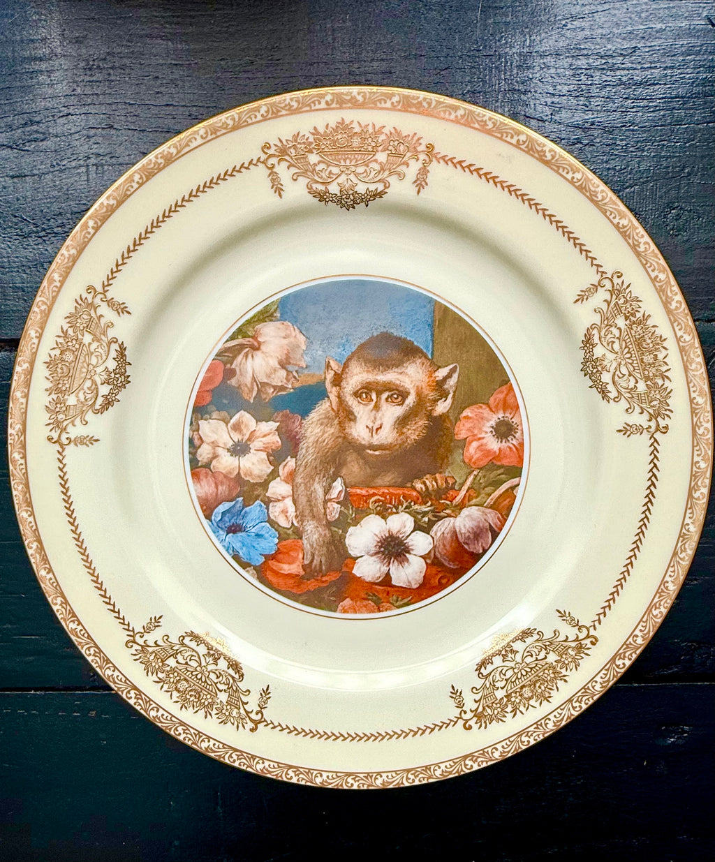 Imperfect Vintage Flower Monkey Dinner plate – Miss Havisham's Curiosities